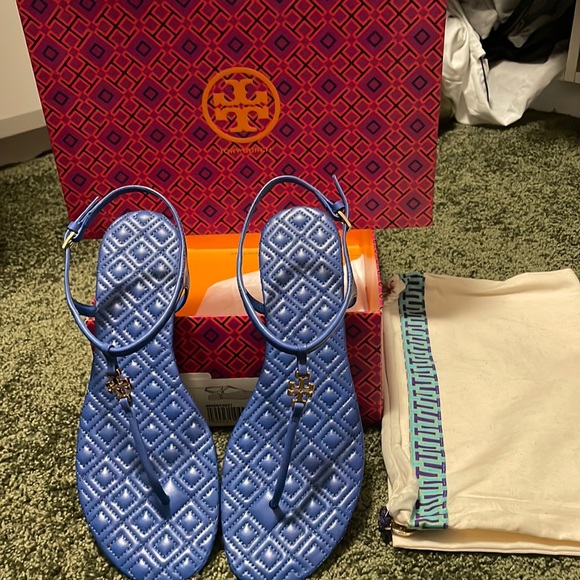 Tory Burch | Shoes | Tory Burch Blue Sandals 8 | Poshmark